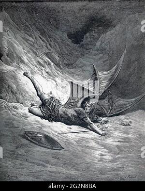Satan Shown as the Fallen Angel after Having Been Smitten by Gustave ...