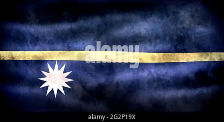 Nauru flag - realistic waving fabric flag Stock Photo - Alamy