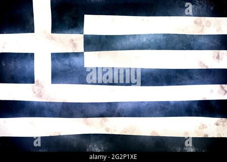 Greece flag - realistic waving fabric flag Stock Photo - Alamy