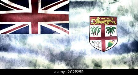 Fiji flag - realistic waving fabric flag Stock Photo - Alamy
