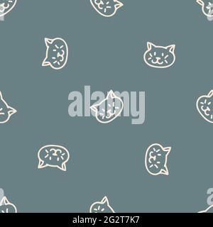 Seamless background pet cat gender neutral pattern. Whimsical minimal ...