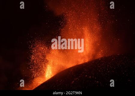 CATANIA, ETNA, ITALY - JUNE12, 2021: New eruption of the Etna volcano ...