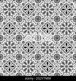 Black Ajrak pattern background, vector illustration Stock Vector Image ...