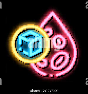 blood with sugar disease problem neon glow icon illustration Stock ...