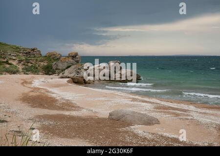 Azov sea coast, Crimea, Russia Stock Photo - Alamy