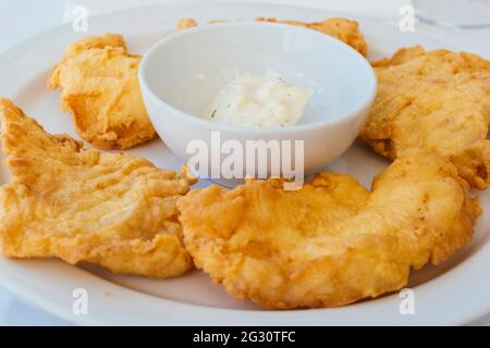 Typical Andalusian food. Rosada fried with aioli. With great popularity ...