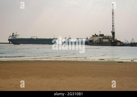 Alang ,01, February,2016: Different types of ships and boats are ...