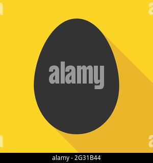 Broken Egg icon with shadow, shell easter symbol, healthy nature food ...