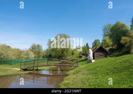 Ukhtanka River in the village of Vyatskoye, Yaroslavl region on a sunny ...