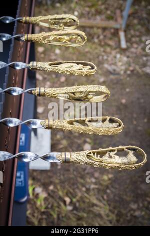 Original skewers on the grill in the spring Stock Photo - Alamy