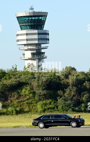 Picture shows the air traffic control tower of Skeyes, where personnel ...