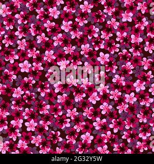 Seamless pattern with blossoming Japanese cherry sakura for fabric ...