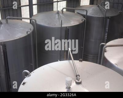 Inside a cider production factory Stock Photo - Alamy