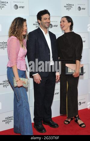 L-R: Maya Singer, Morgan Spector and Rebecca Hall attend the world ...