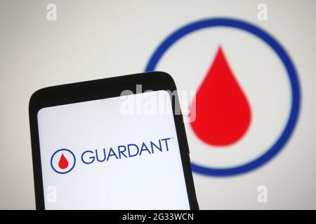 In this Photo illustration a Guardant Health logo is seen on a ...