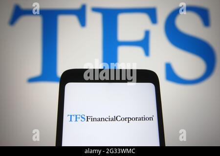 In this photo illustration, the TFS Financial company logo is seen ...