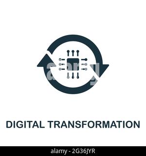 Digital Transformation icon. Monochrome sign from digital transformation collection. Creative ...