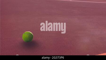 Composition of tennis ball with copy space on tennis court Stock Photo ...