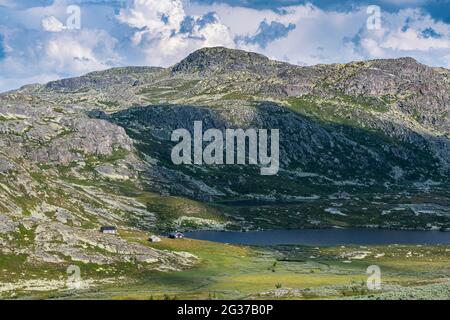 Mountain scnerey around Gausta or Gaustatoppen highest mountain in ...