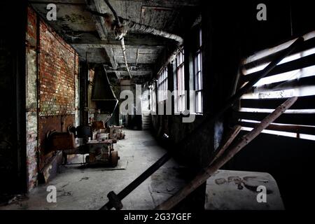Old fish factory, Djupavik, Vestfiroir, Westfjords, North-West Iceland ...