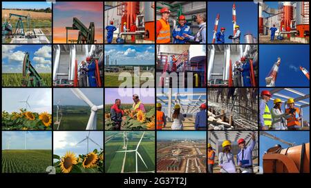 Montage about different professions Stock Photo - Alamy