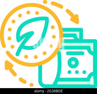 exchange money to chia cryptocurrency icon color illustration Stock ...