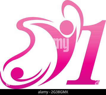 Number 8 butterfly and success human icon logo design illustration ...