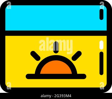 Sun cream protect icon. Flat illustration of sun cream protect vector ...