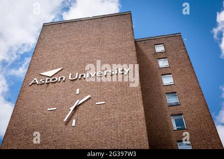 Aston University building clock tower, Birmingham, UK 2021 Stock Photo ...