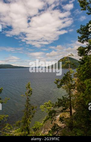 Obstruction Pass, East Sound, Orcas Island, Washington, USA, bright ...