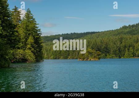View of Mountain Lake in the Moran State Park on Orcas Island, San Juan ...