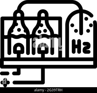 hydrogen production process line icon vector illustration Stock Vector ...