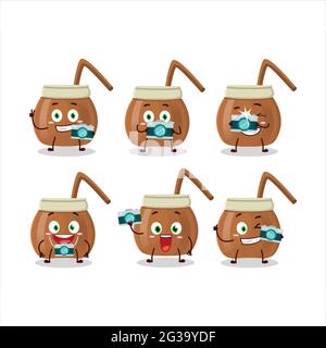 A picture of mate tea cartoon character concept reading an amusing book ...