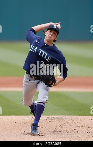Seattle Mariners' Logan Gilbert pitches against the Detroit Tigers ...