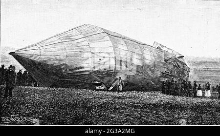 transport / transportation, aviation, airship, metal airship of David ...