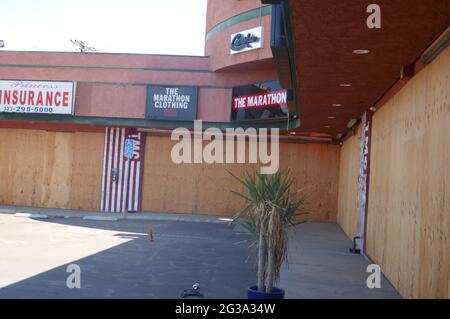General view of Nipsey Hussle The Marathon store, located at 3420 W ...