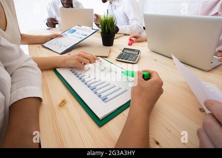 successful business team discussing the plan of work Stock Photo - Alamy