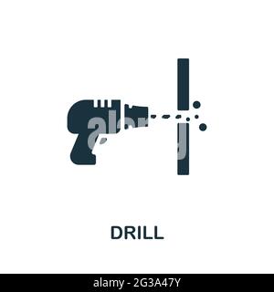 Drilling Rig icon. Monochrome simple element from oil industry collection. Creative Drilling Rig ...