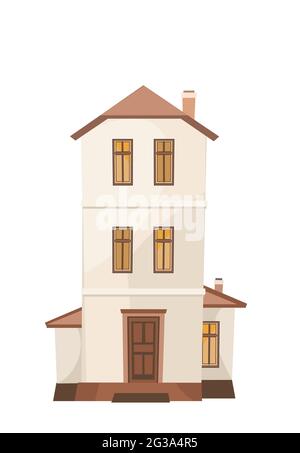 Three storey house vector illustration Stock Vector Image & Art - Alamy