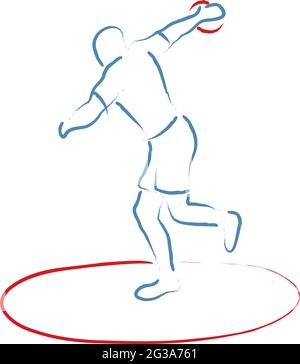 Discus throwing, stylized vector illustration Stock Vector Image & Art ...