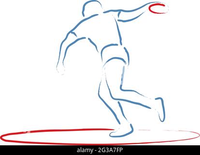 Discus throwing, stylized vector illustration Stock Vector Image & Art ...