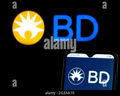 In this photo illustration the Becton, Dickinson and Company (BD) logo ...