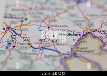 Vinton Ohio USA shown on a Geography map or Road map Stock Photo - Alamy