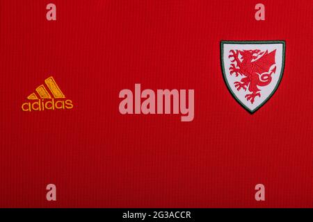 Close up of Wales National Football team kit. UEFA Euro 2020 Stock ...