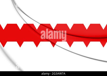 Flag of Omsk Oblast. 3D illustration isolated on white background ...