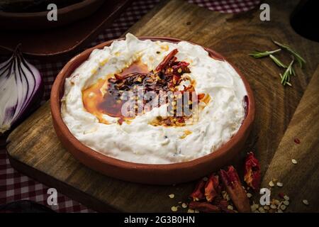 Traditional Turkish and Greek Meze with chili peppers. Turkish ...