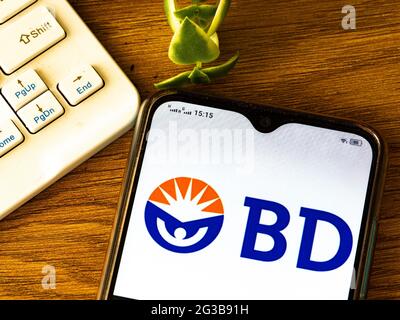 In this photo illustration the Becton, Dickinson and Company (BD) logo ...