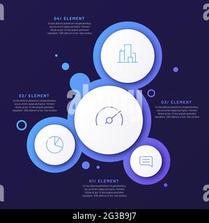 Abstract vector gradient minimalistic infographic template composed of ...