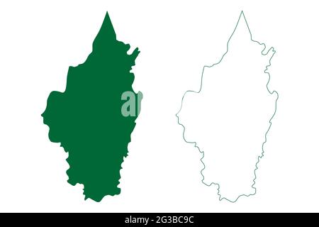 Kolasib district (Mizoram State, Republic of India) map vector ...