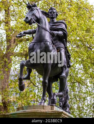 Statue of King William III, located in the historic St. James’s Square ...